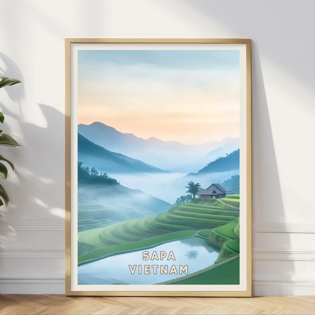 Sapa Vietnam Poster: Rice Terrace Landscape Art Print - Etsy