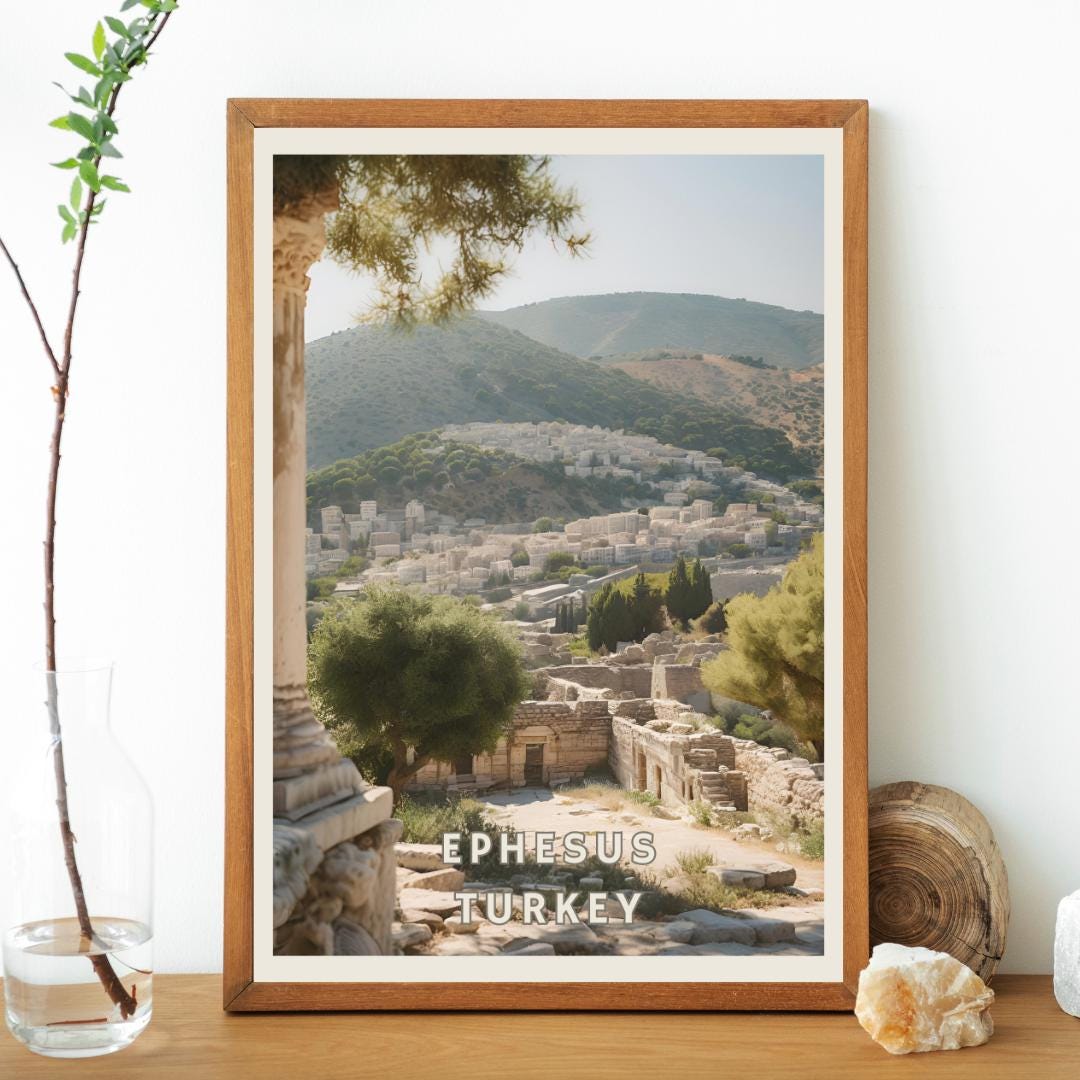 Ephesus Turkey Poster, Ancient Ruins Print, Ephesus Archaeological Site ...