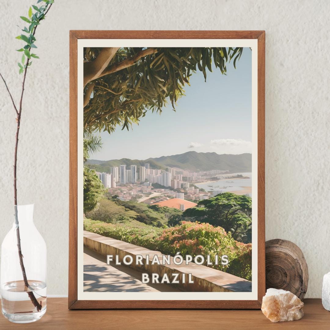 Florianopolis Brazil Poster, Beach Landscape Wall Art, Santa Catarina Coast Decor, South America ...