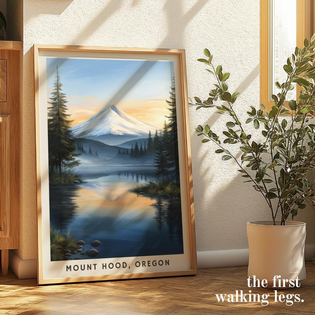 Mount Hood Oregon Print: Mountain Landscape Wall Art With Lake ...