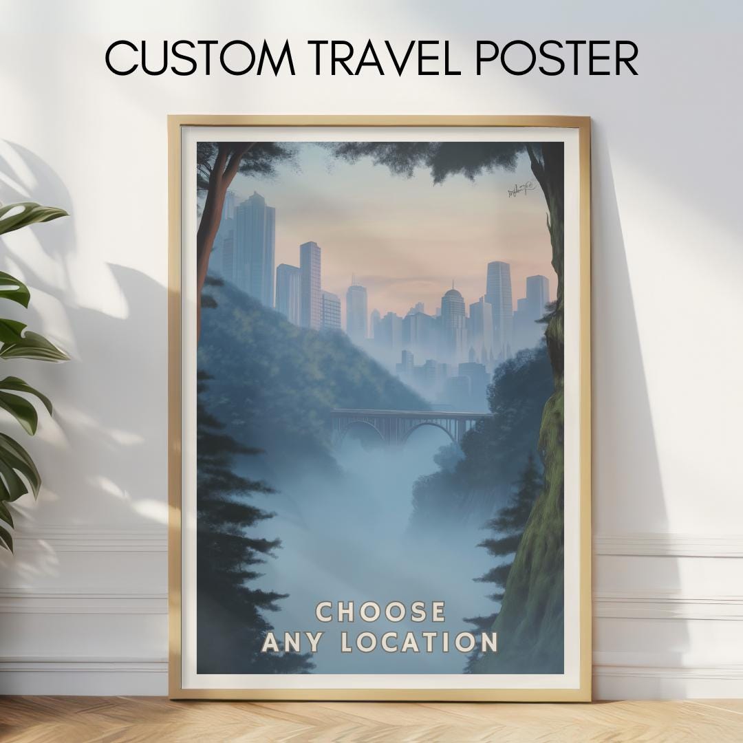 Custom Travel Poster Print: Personalized Destination Wall Art - Etsy