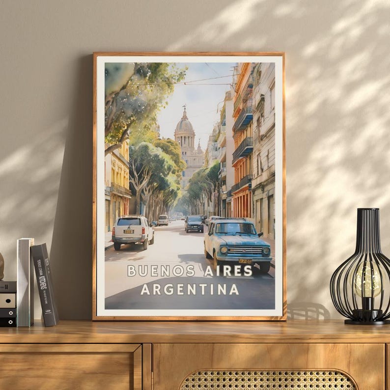 Buenos Aires Argentina Travel Wall Art, City Street Scene, Urban ...