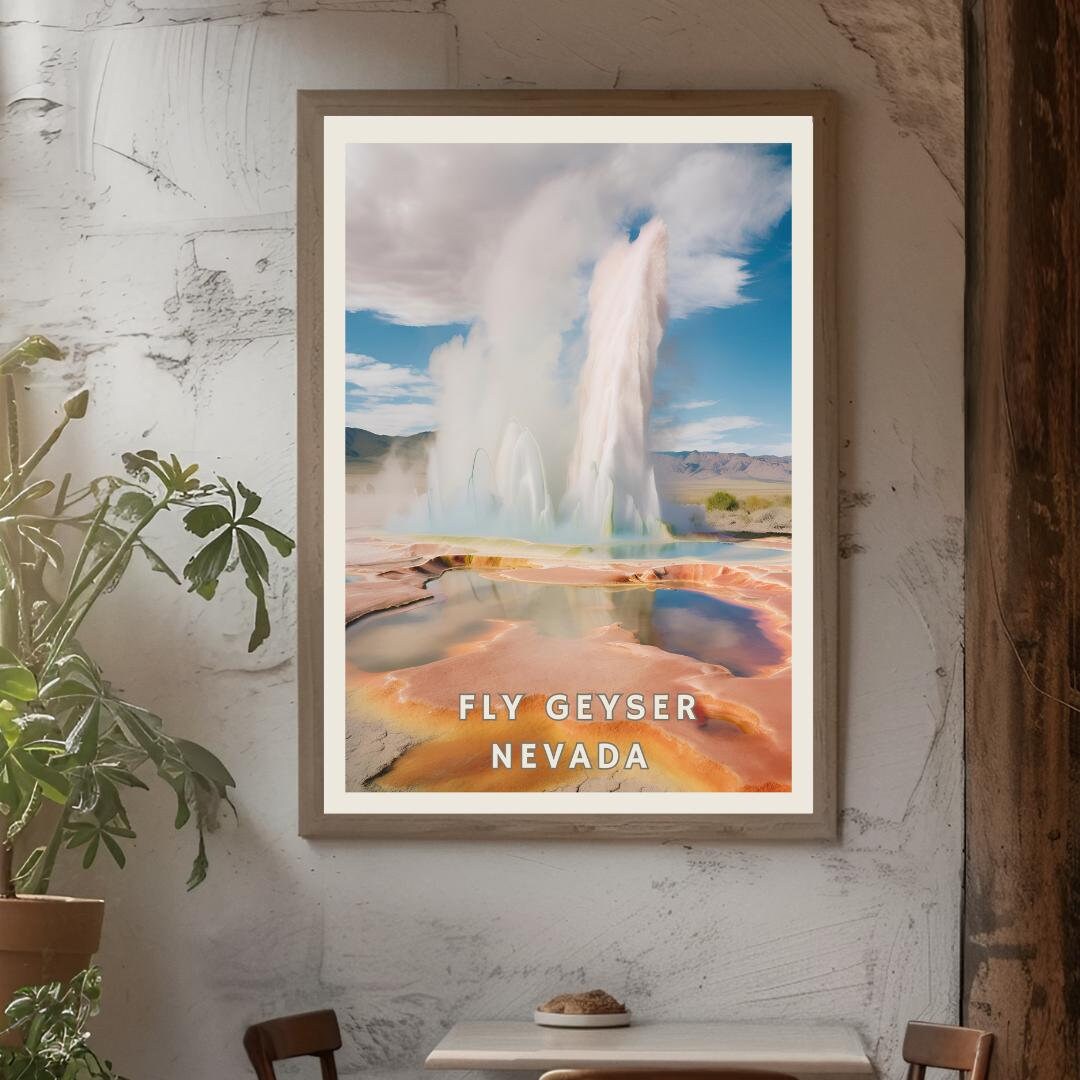 Fly Geyser Nevada Poster, Nevada Desert Geothermal Decor, Unique Hot ...