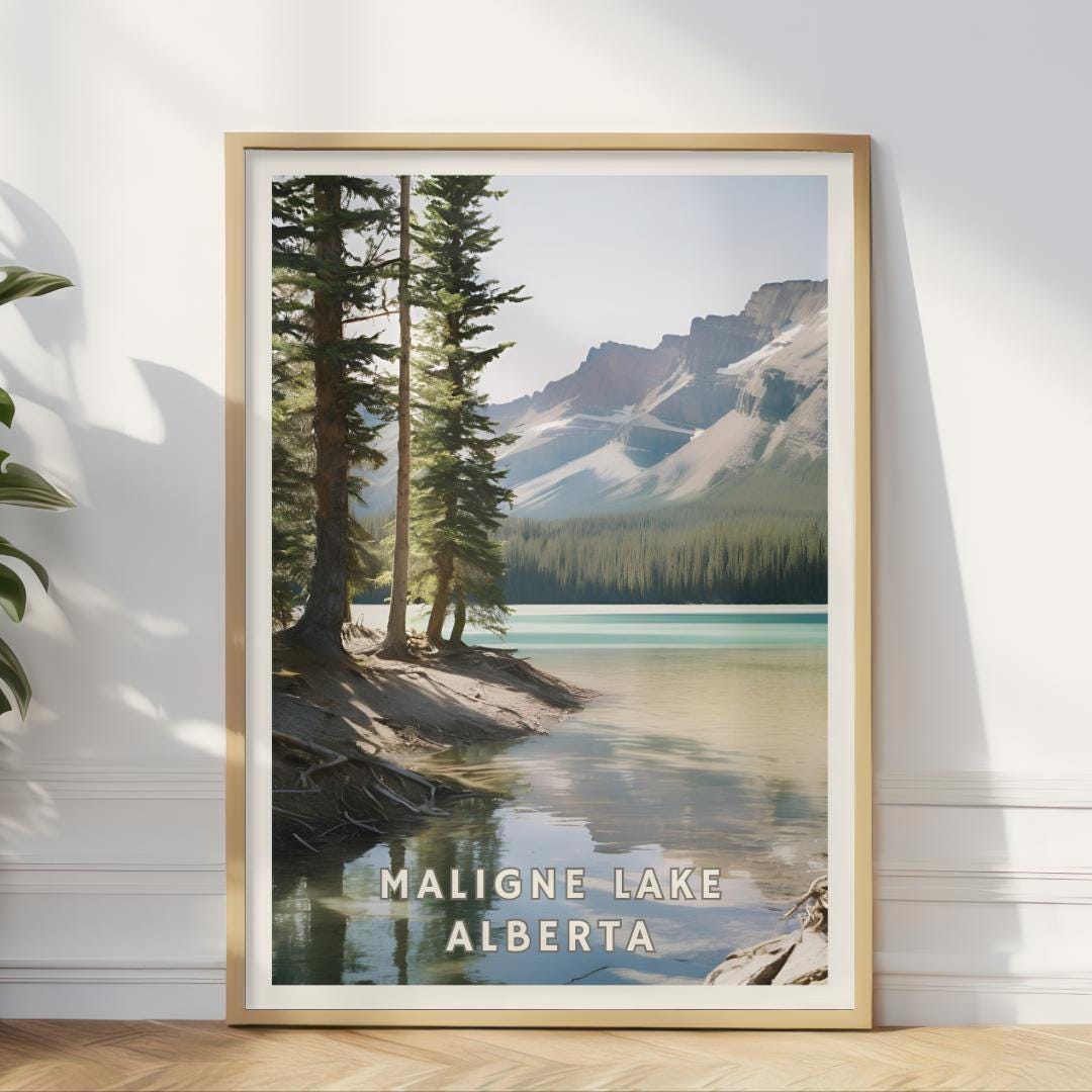 Maligne Lake Alberta Poster, Jasper National Park Wall Art, Canadian ...