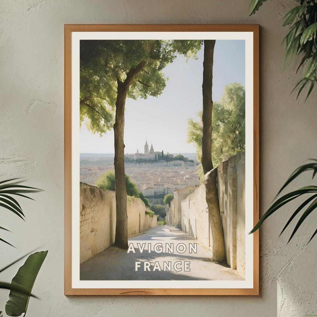 Avignon France Poster, Historic Cityscape Wall Art, Provence Travel Print, Medieval Architecture ...