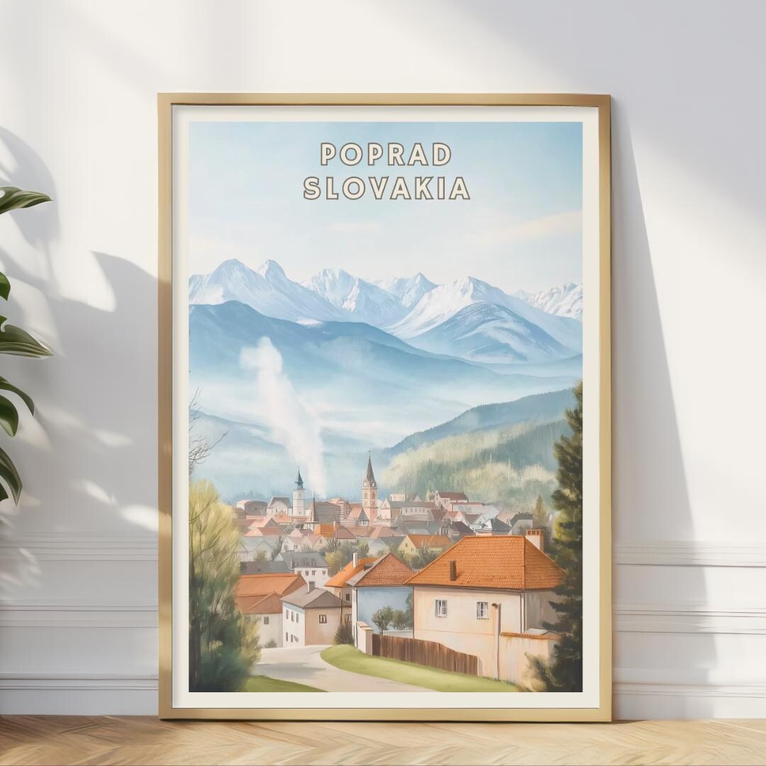 Poprad Slovakia Poster, Tatra Mountains Winter Wall Art, Slovakian Town ...