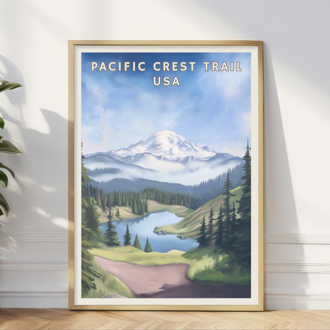 Pacific Crest Trail Poster: USA Mountain Lake Landscape Art - Etsy