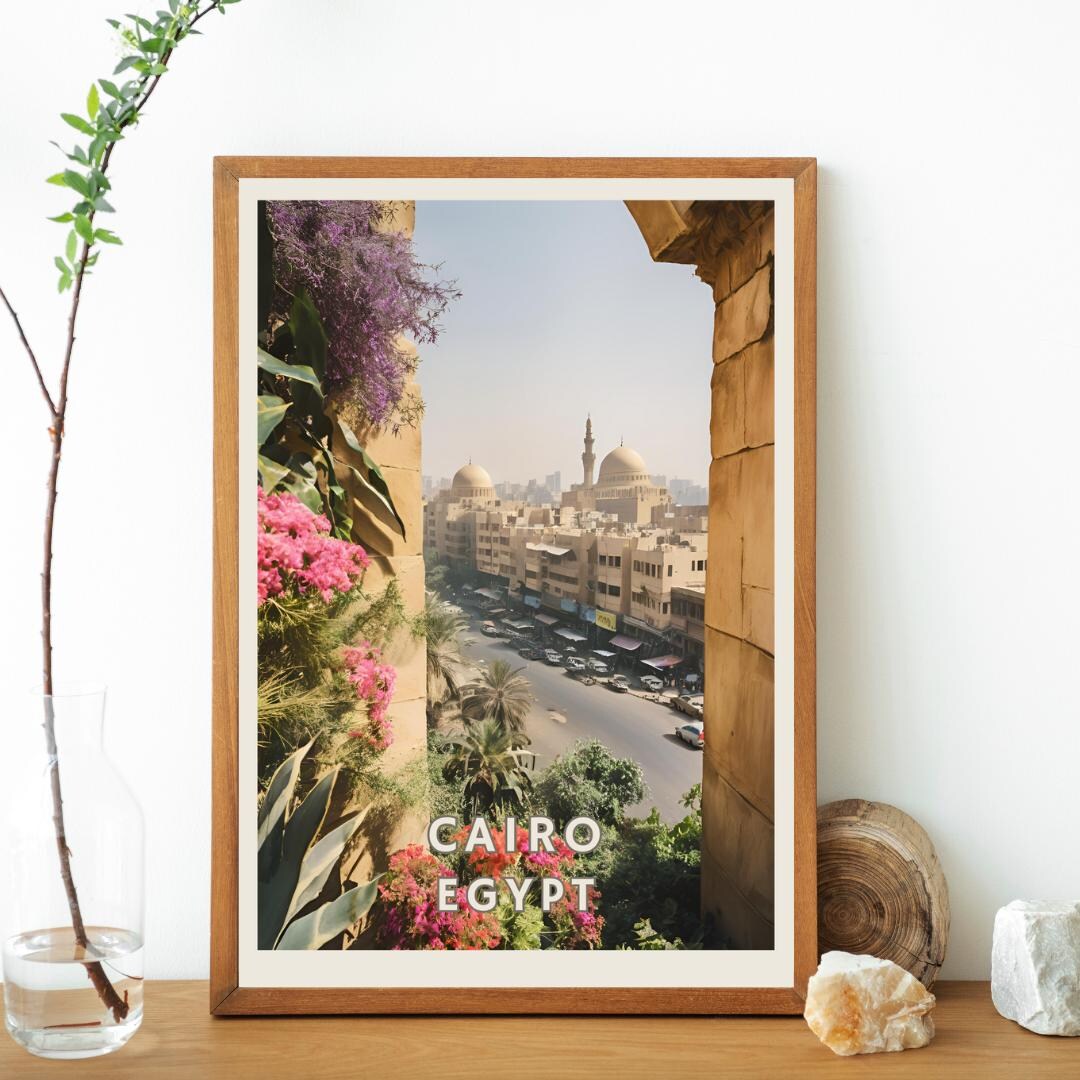 Cairo Egypt Africa Poster, Historic Cairo Street Print, North African ...