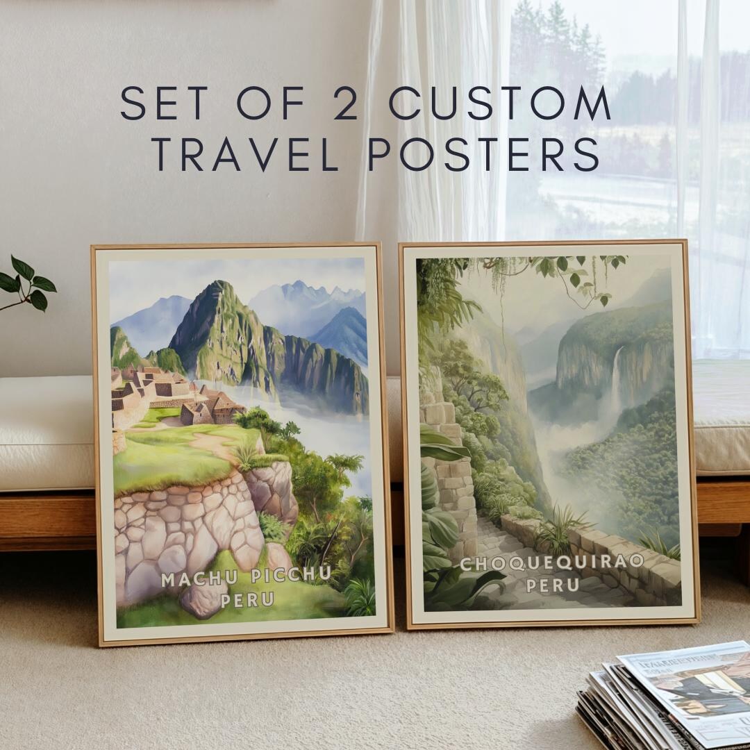 Custom Travel Poster Set: Vintage Destination Prints, Gallery Wall Art ...