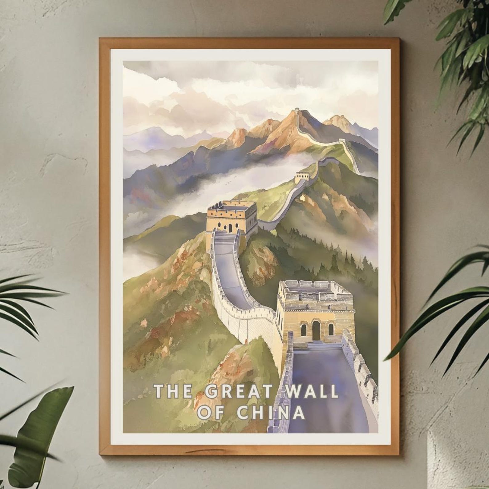 Great Wall of China Poster, Chinese Landscape Wall Art, Ancient China ...