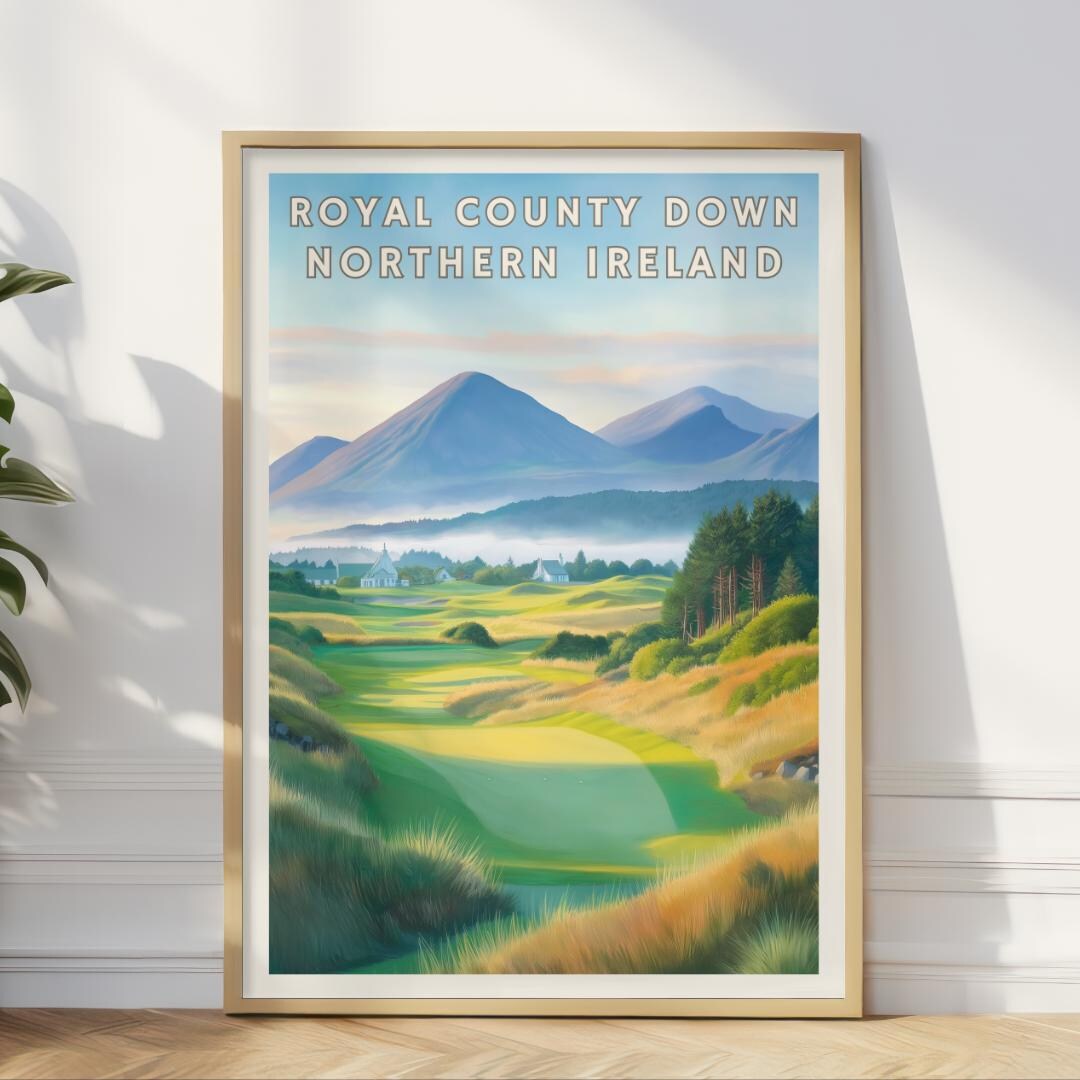 Royal County Down Poster, Northern Ireland Golf Course Wall Art, Scenic ...