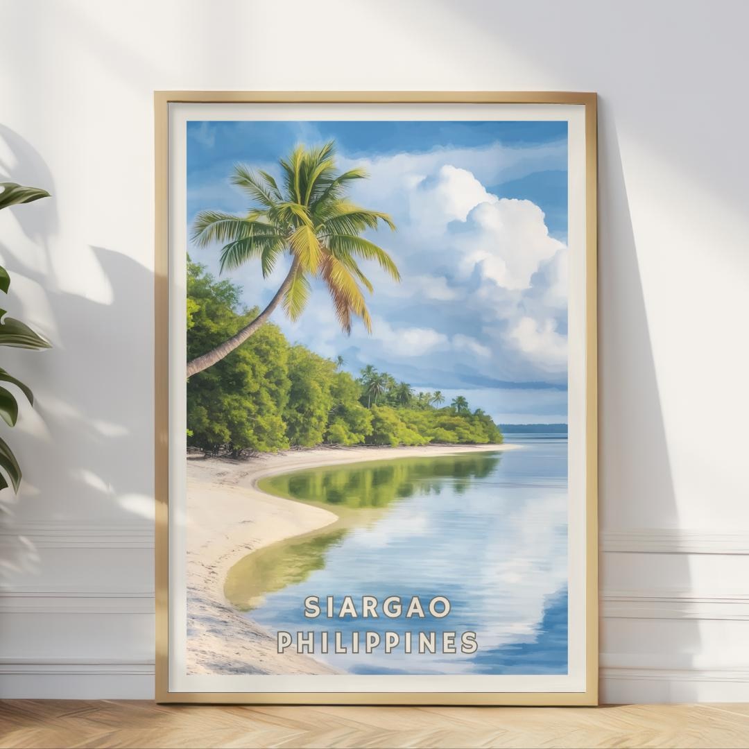 Siargao Philippines Poster, Tropical Beach Wall Art, Island Nature ...