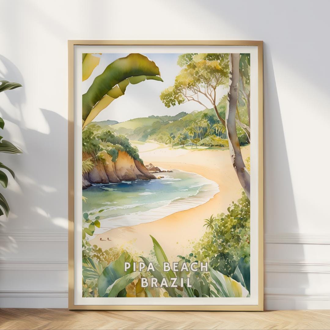 Pipa Beach Brazil Poster, Tropical Beach Wall Art, Coastal Landscape ...