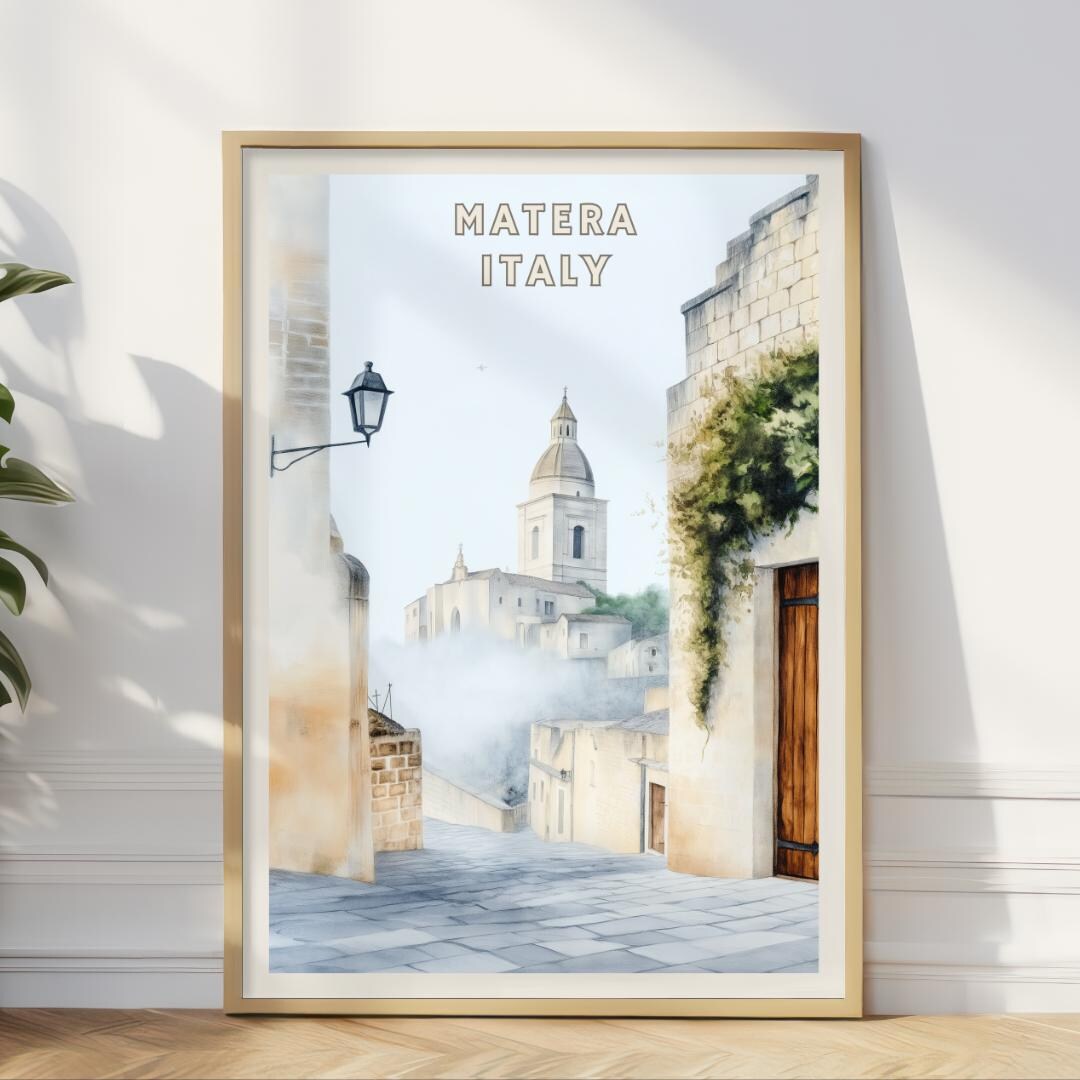 Matera Italy Poster, Historic City Art, European Travel Print, Ancient ...