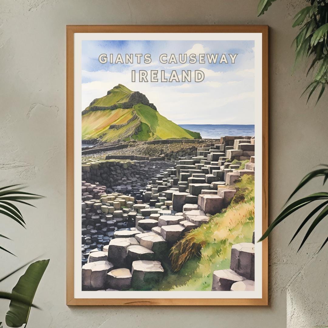 Giants Causeway, Northern Ireland Poster, UK, Art Print, Travel, Wall ...