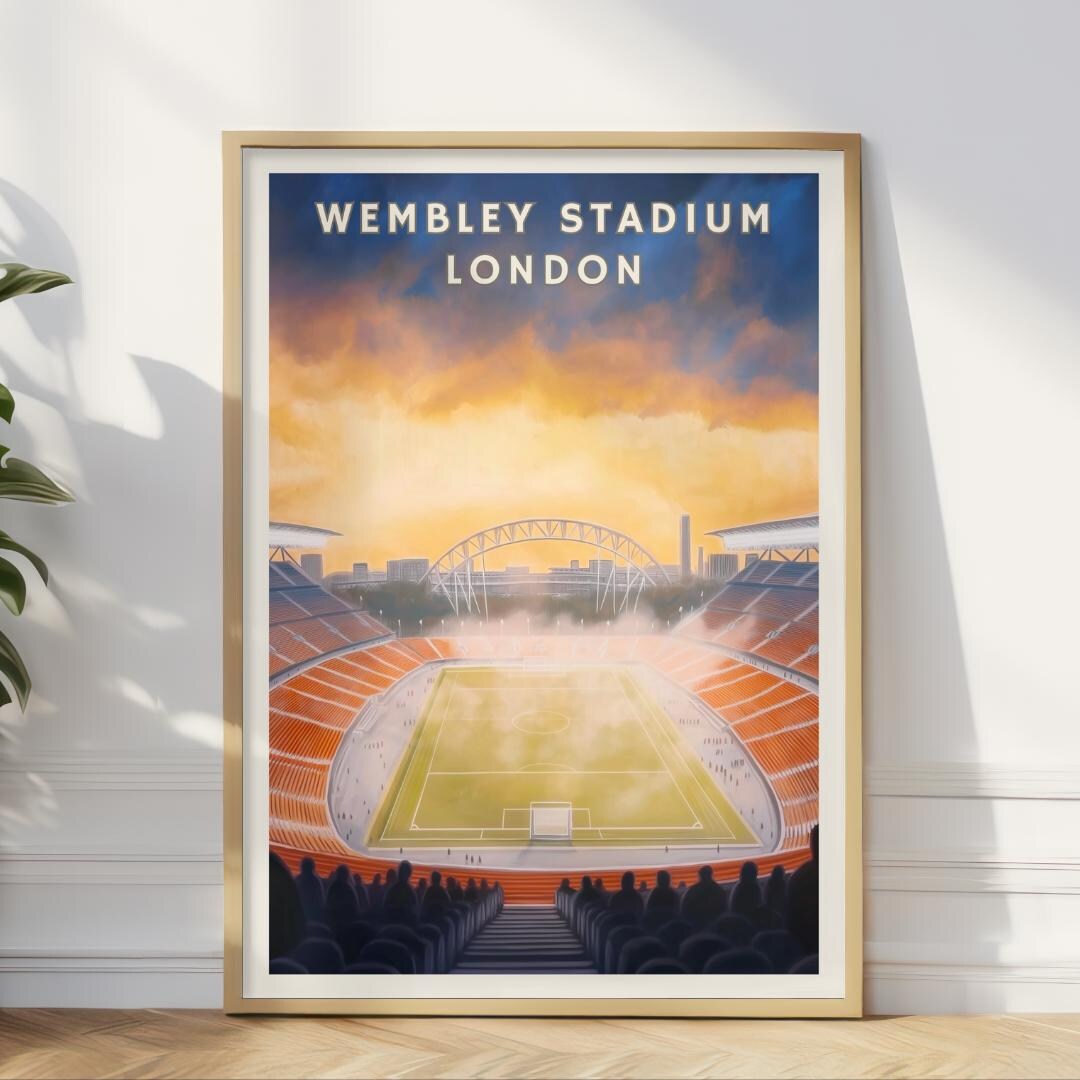 Wembley Stadium London Poster, Football Arena Wall Art, UK Sports ...