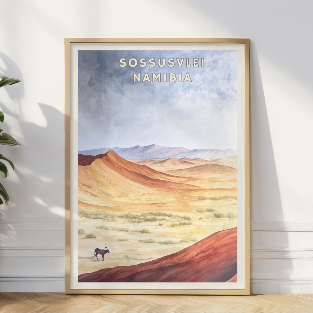 Sossusvlei Namibia Poster, Namib Desert Wall Art, African Landscape ...