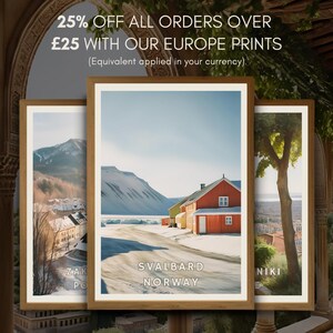 Svalbard Norway Poster, Winter Snowy Town Print, Norwegian Scandinavian ...