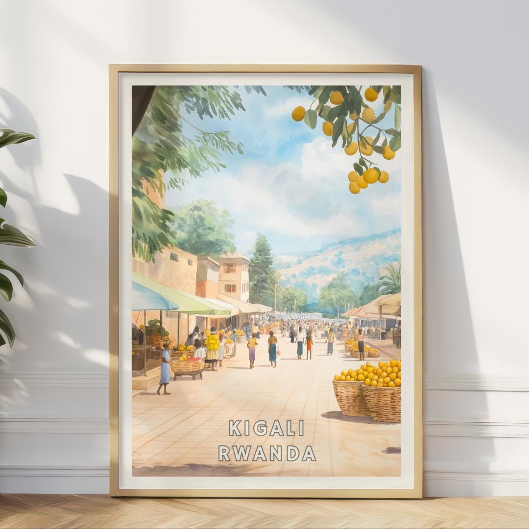 Kigali Rwanda Poster, African Market Wall Art, Vibrant Print, Cultural ...