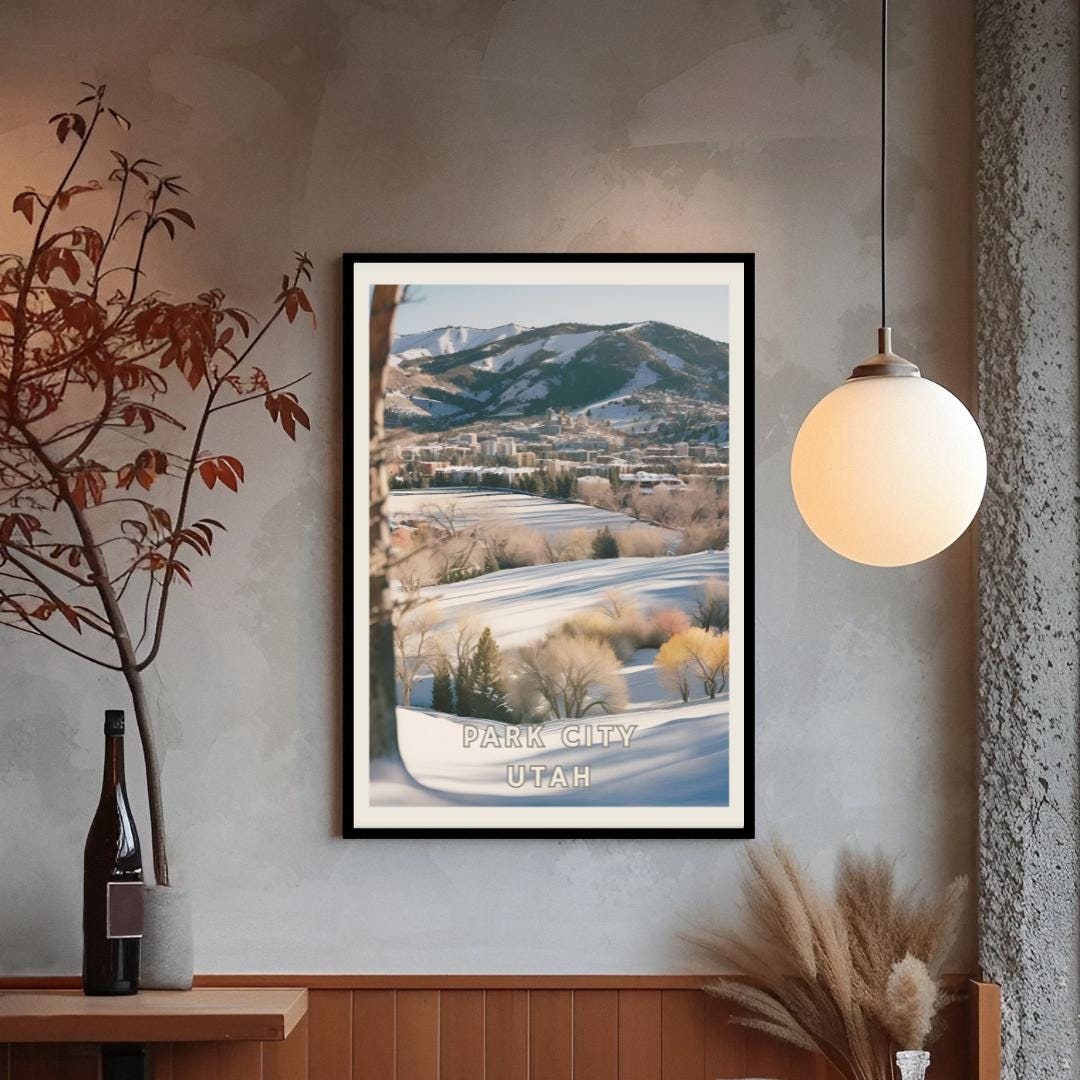 Park City Utah Poster, Wasatch Mountains Utah Travel Print, Skiing ...