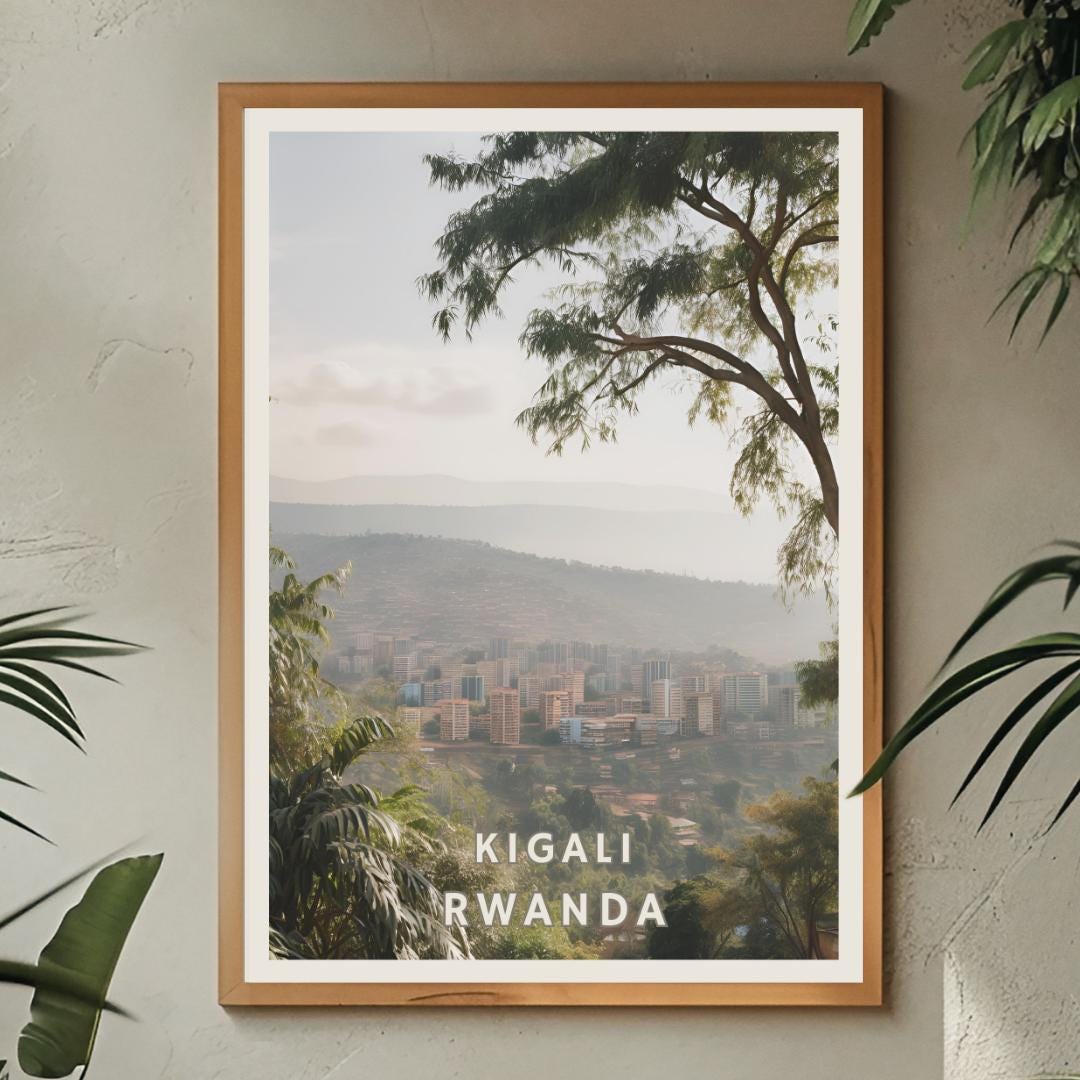 Kigali Rwanda Poster, East Africa Travel Print, Modern African City ...