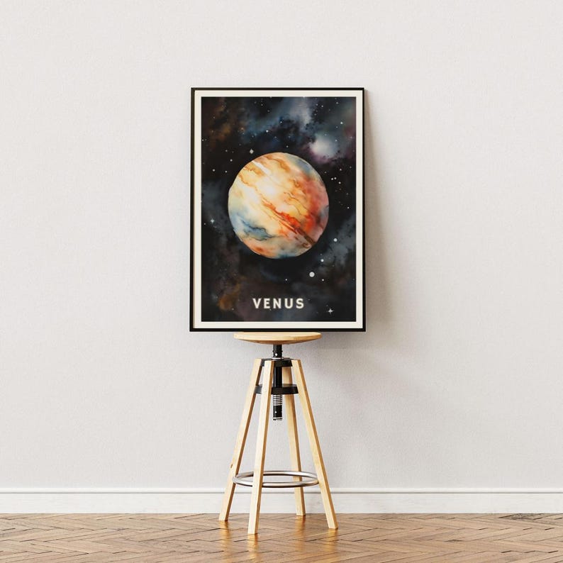 Venus Planet Space Poster, Astronomy, Art Print, Travel, Wall Decor ...