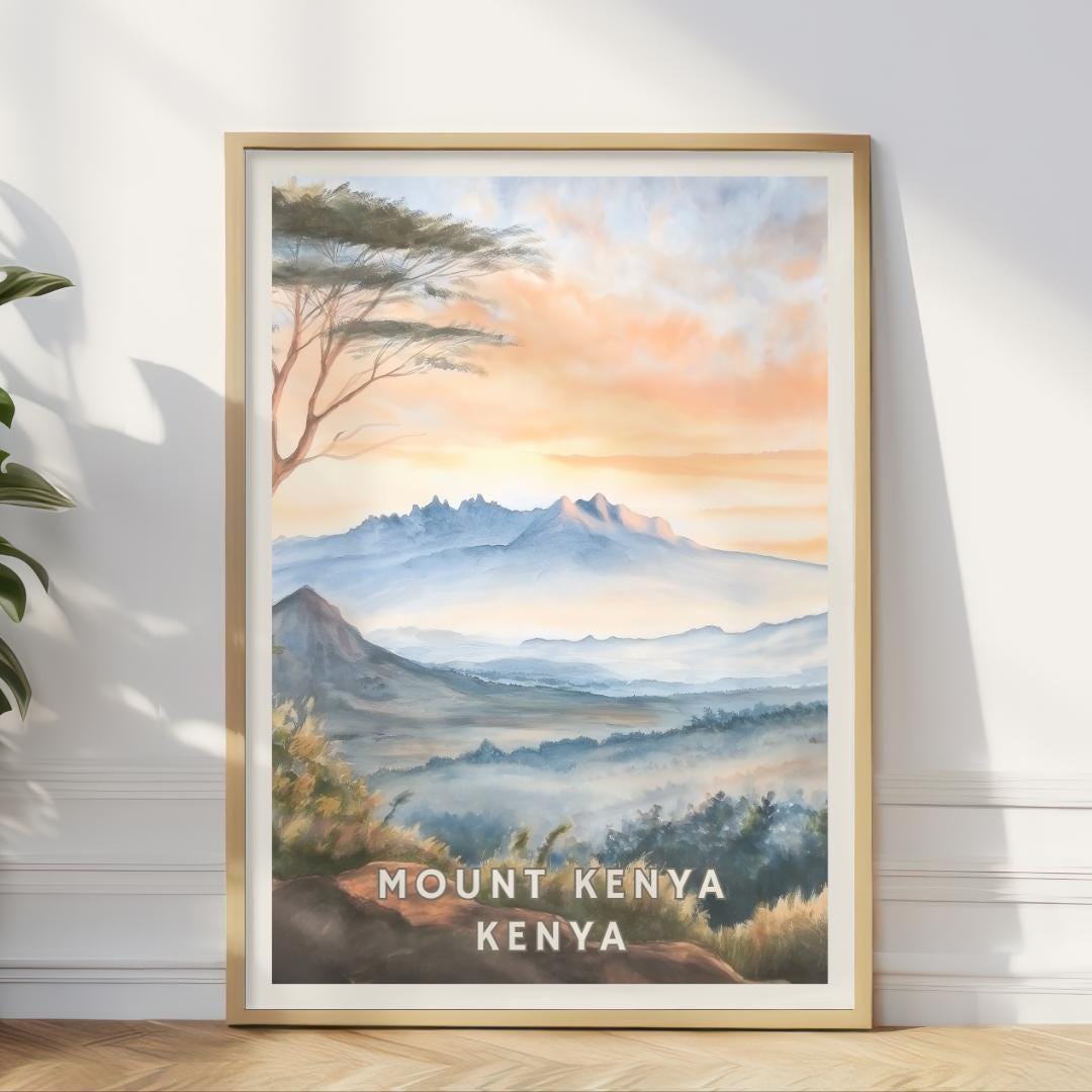 Mount Kenya Print: Sunrise African Landscape Wall Art - Etsy