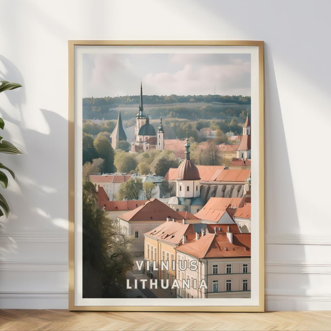 Vilnius Lithuania Poster, Old Town Skyline Art, Historic Lithuania ...