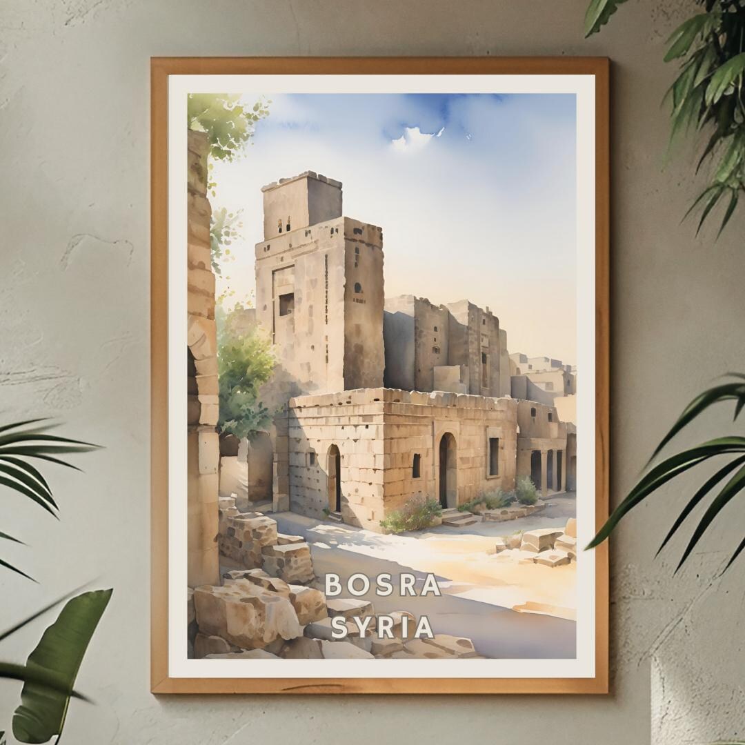 Bosra Syria Poster, Ancient Syrian Architecture Wall Art, Middle ...