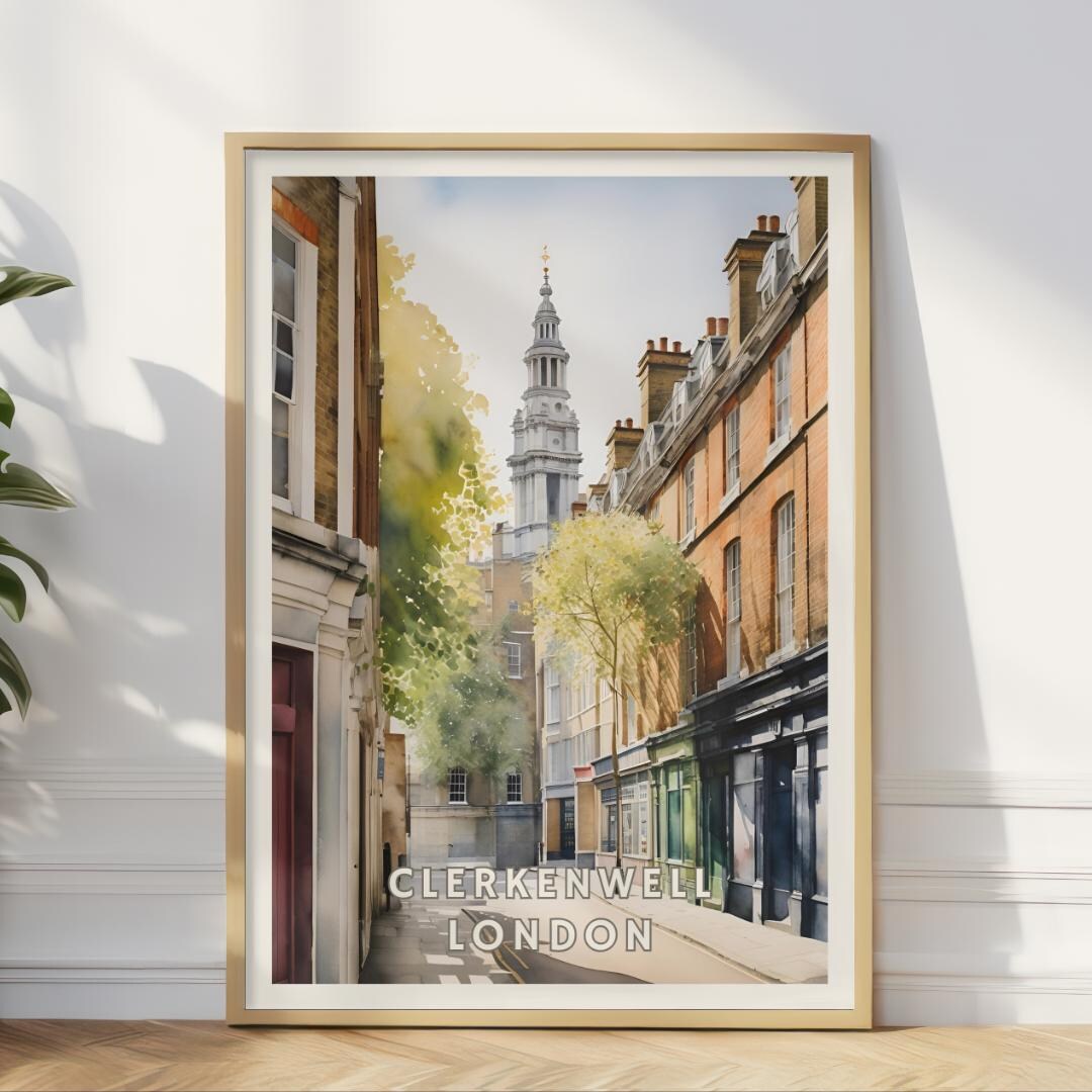 Clerkenwell London Poster, Historic City Street Wall Art, Iconic ...
