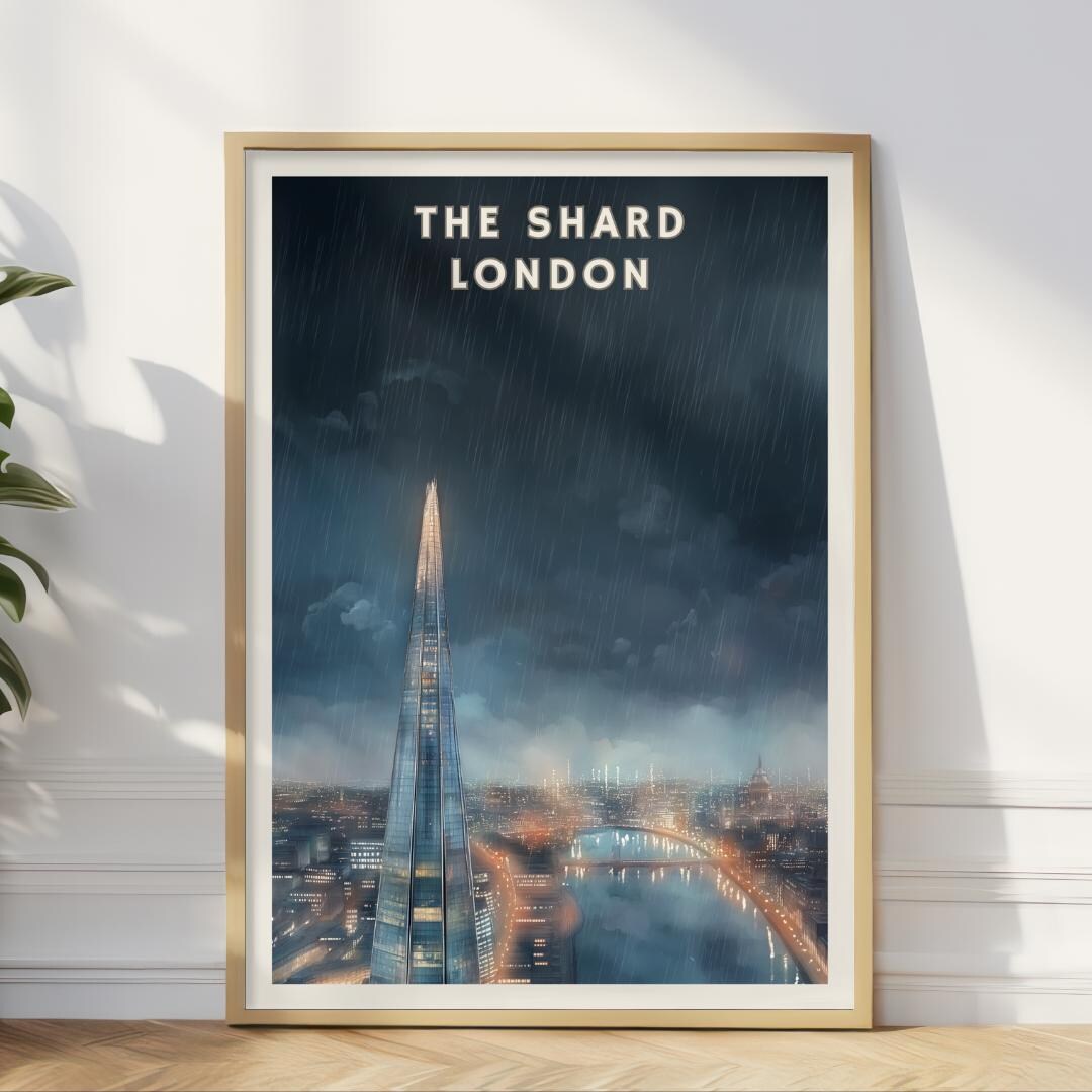 The Shard London Print: Rainy Cityscape Skyscraper Art - Etsy