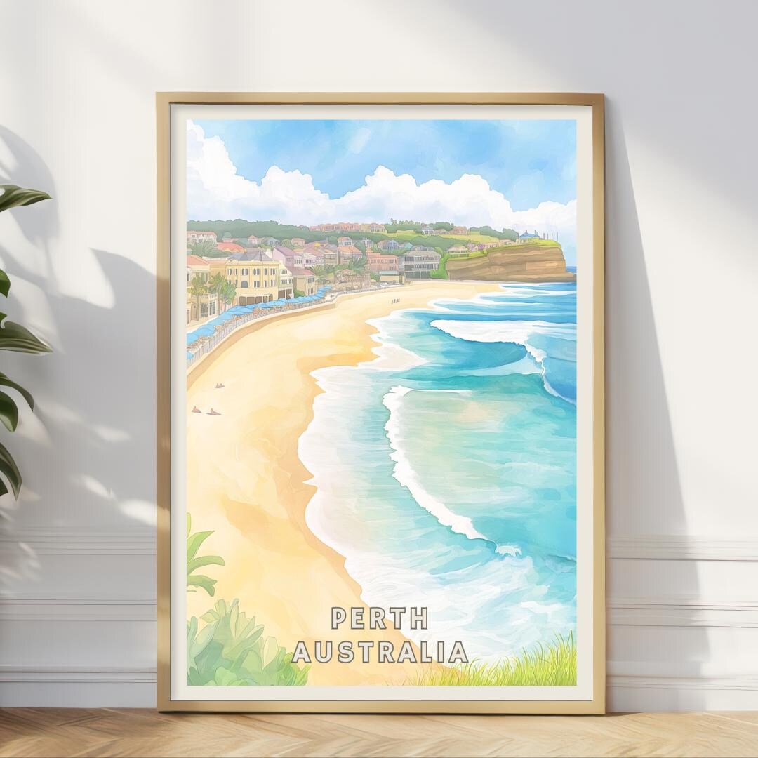 Perth Australia Beach Print: Turquoise Coastal Landscape, Western ...