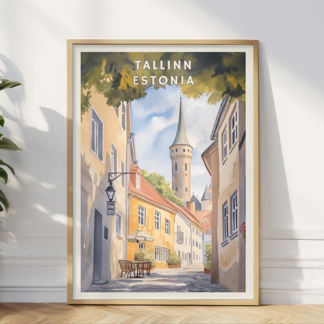 Tallinn Estonia Poster: Medieval Old Town Watercolor Art Print - Etsy