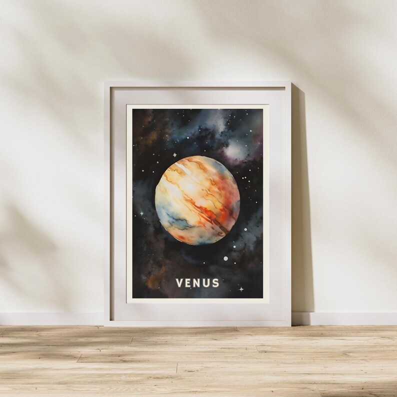 Venus Planet Space Poster, Astronomy, Art Print, Travel, Wall Decor ...