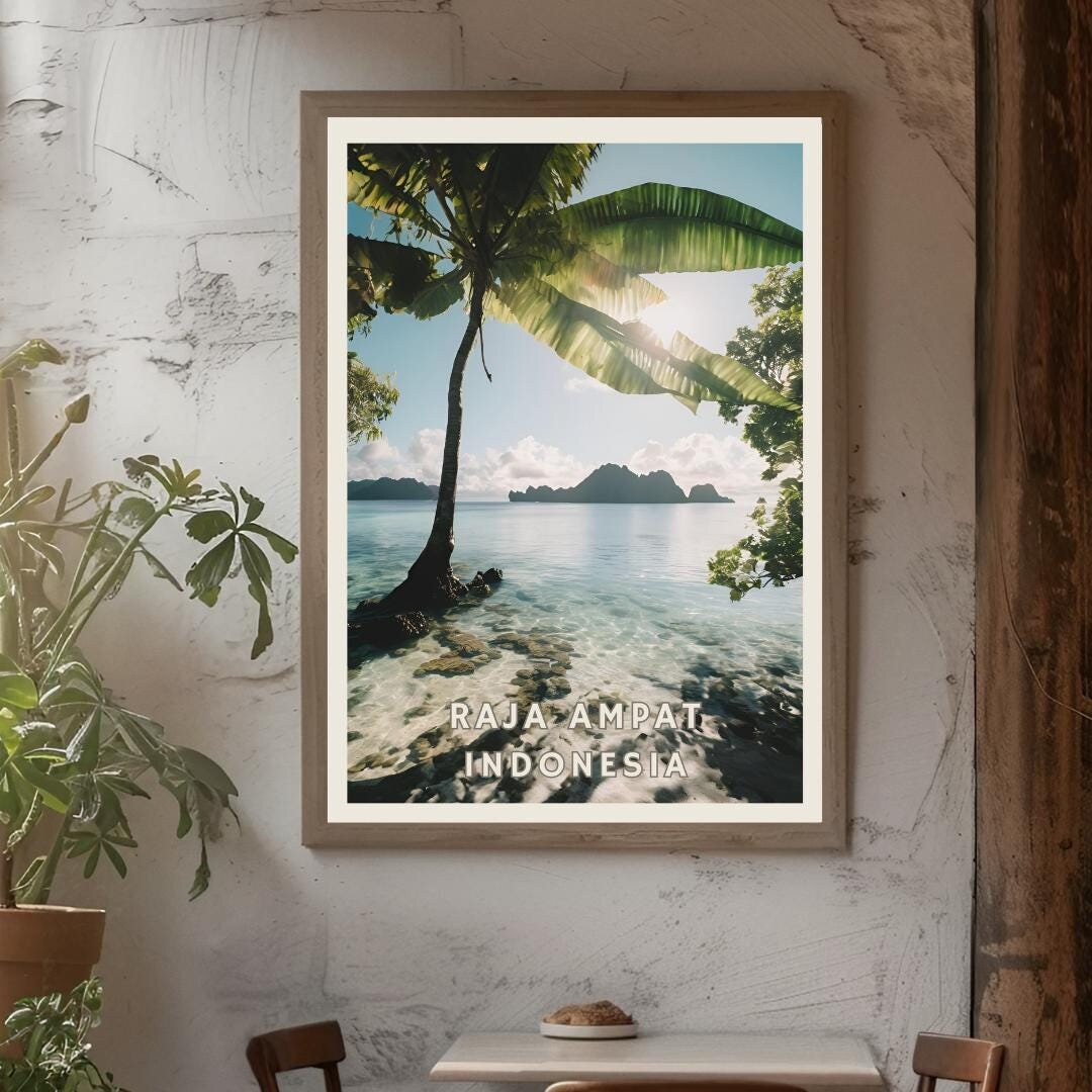 Raja Ampat Indonesia Poster, Tropical Island Wall Art, Beach Paradise ...