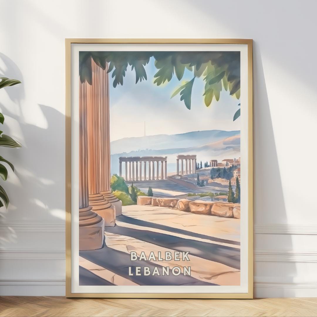 Baalbek Lebanon Poster, Ancient Ruins Wall Art, Roman Temple Print ...