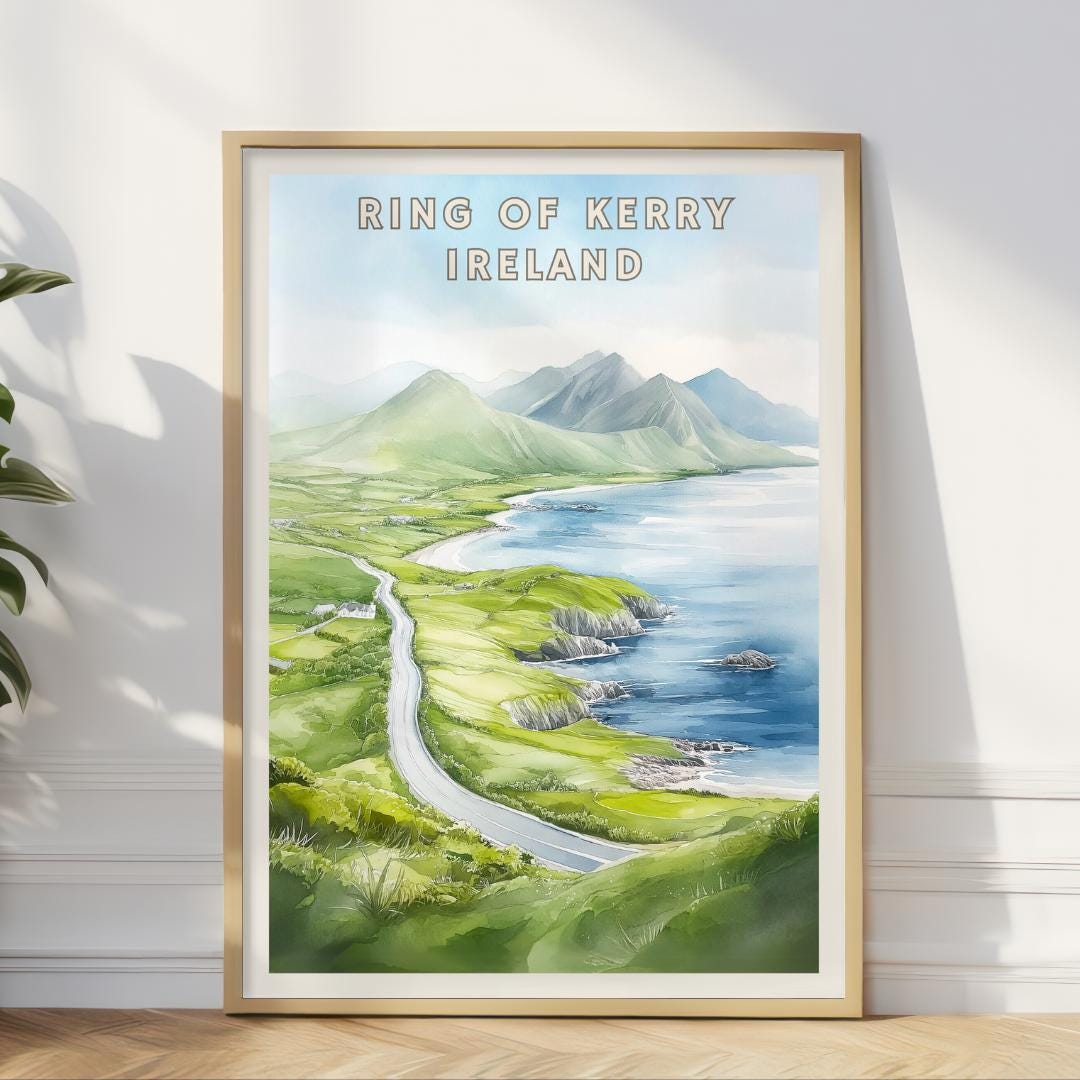 Ring of Kerry Ireland Poster, Coastal Landscape Wall Art, Wild Atlantic ...