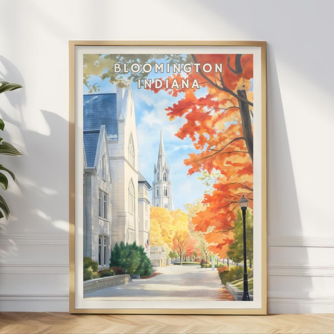 Bloomington Indiana Poster, Indiana University Campus Print, Fall ...