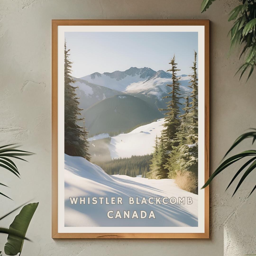 Whistler Blackcomb Canada Poster, Snowy Mountain Wall Art, Winter Ski ...