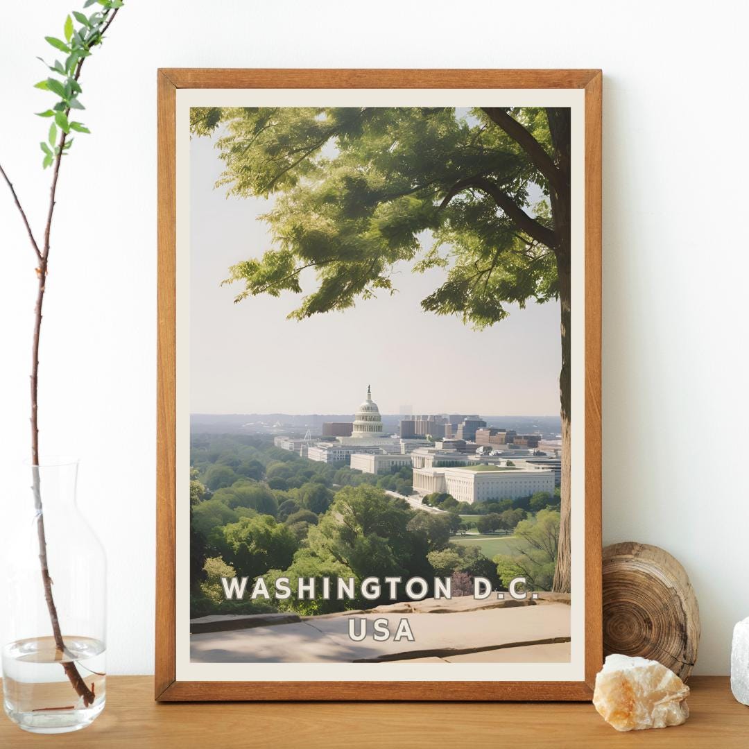 Washington D.C. USA Poster, Capitol Building Wall Art, Historic ...