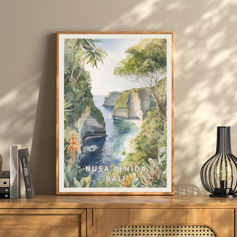 Nusa Penida Bali Poster, Tropical Island Wall Art, Indonesia Travel ...