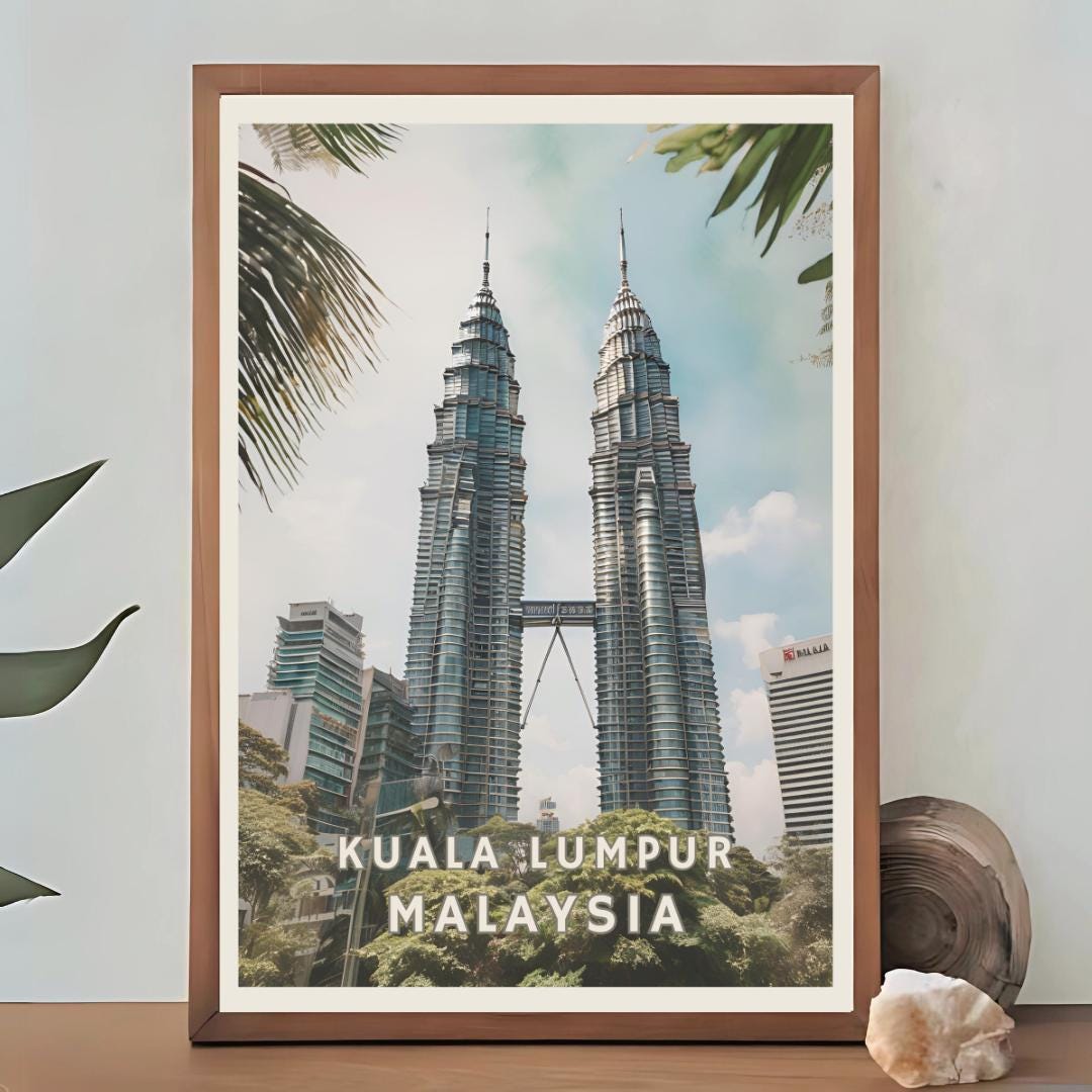 Kuala Lumpur Malaysia Poster, Petronas Towers Art Print, Modern ...