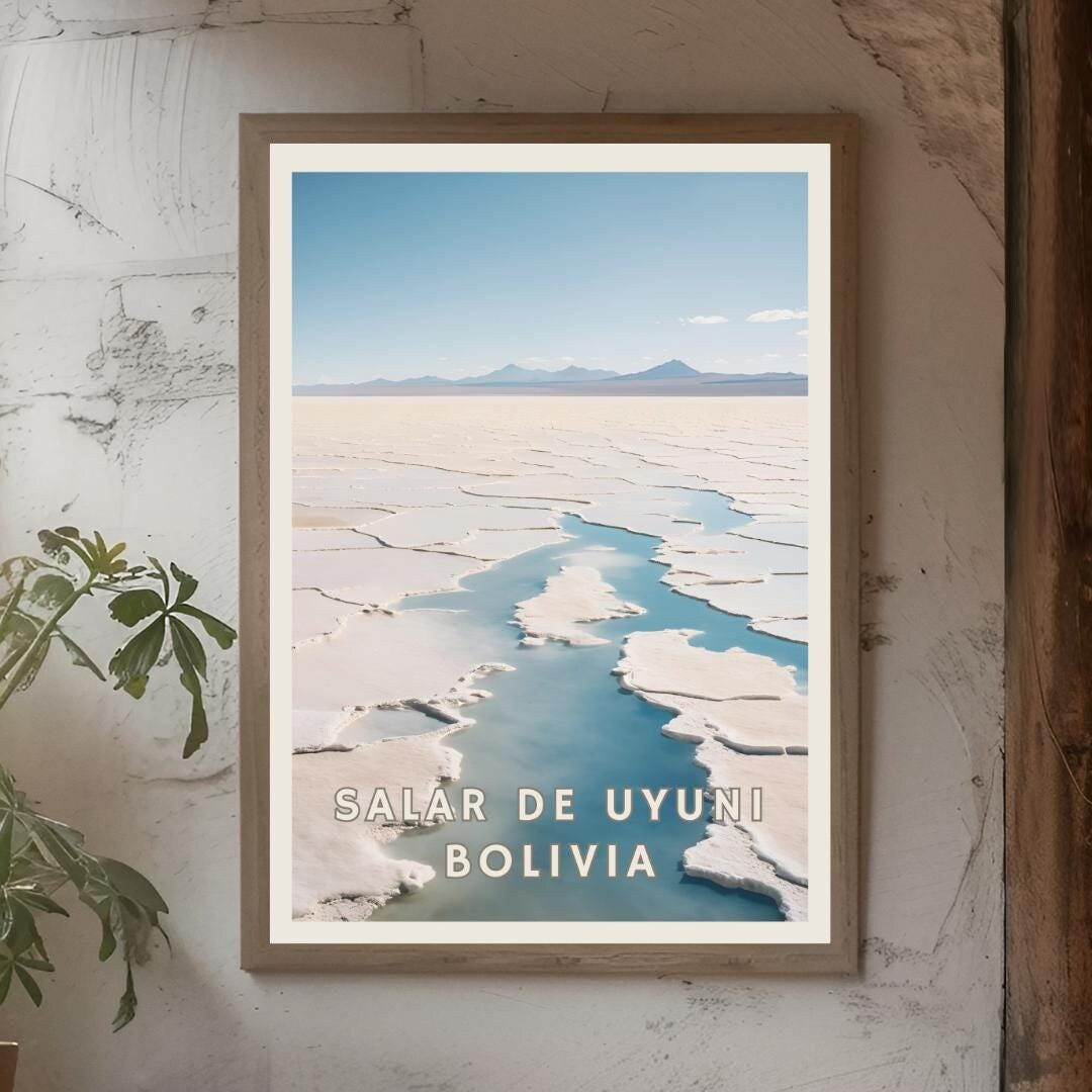 Salar De Uyuni Bolivia Poster, Bolivia Art Print, Salt Flats Landscape ...