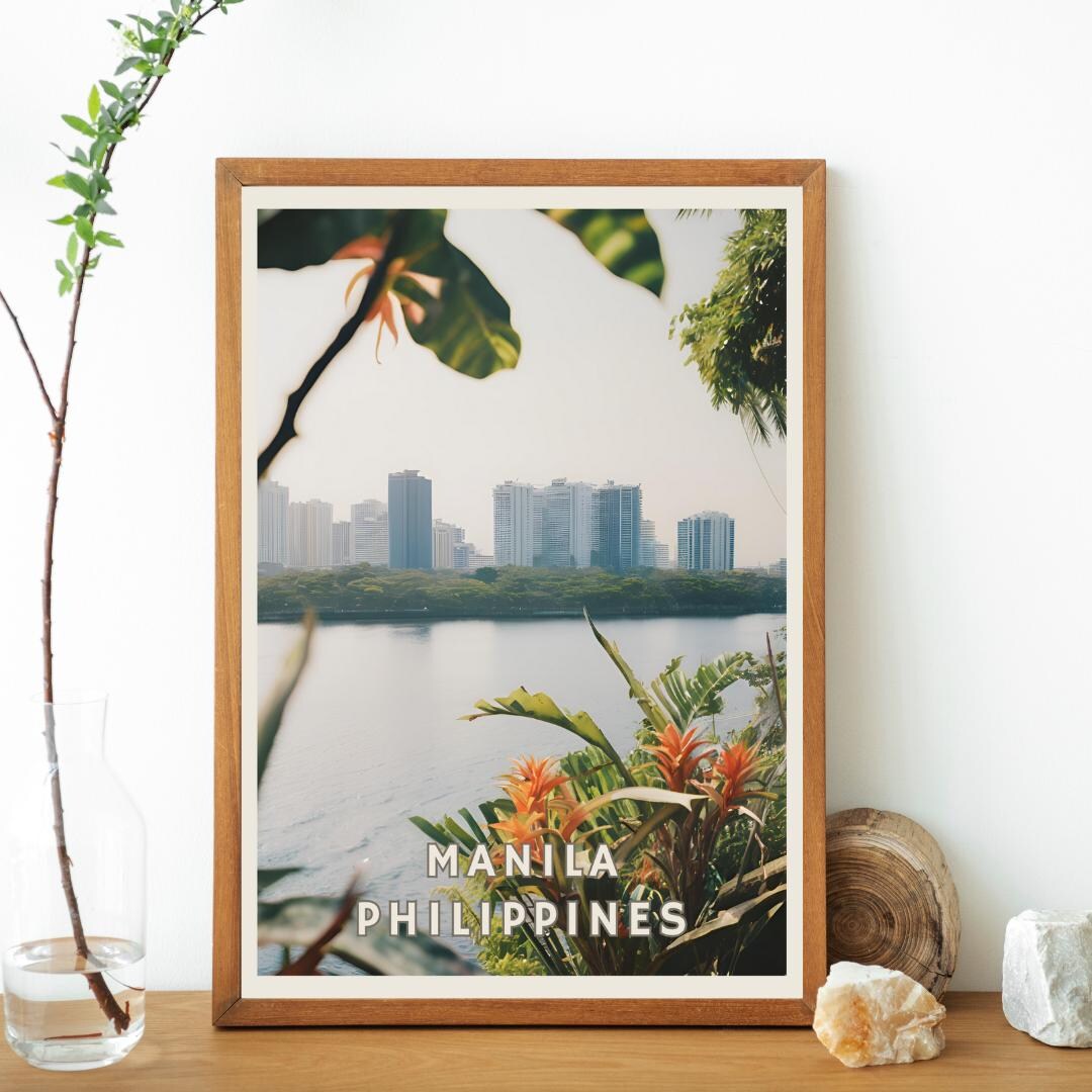 Manila Philippines Poster, Manila Skyline, Tropical City Poster ...