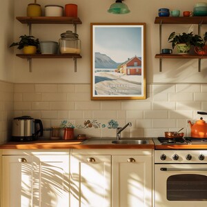 Svalbard Norway Poster, Winter Snowy Town Print, Norwegian Scandinavian ...