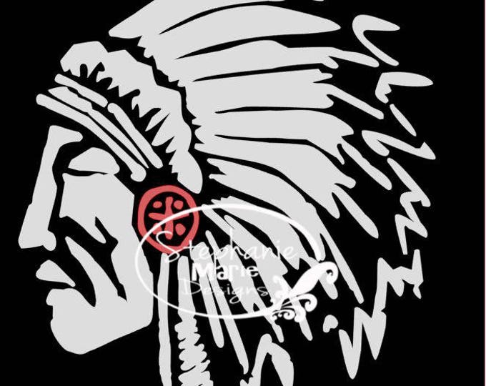 Native American-indian Head-svg Cut File-use With Silhouette - Etsy