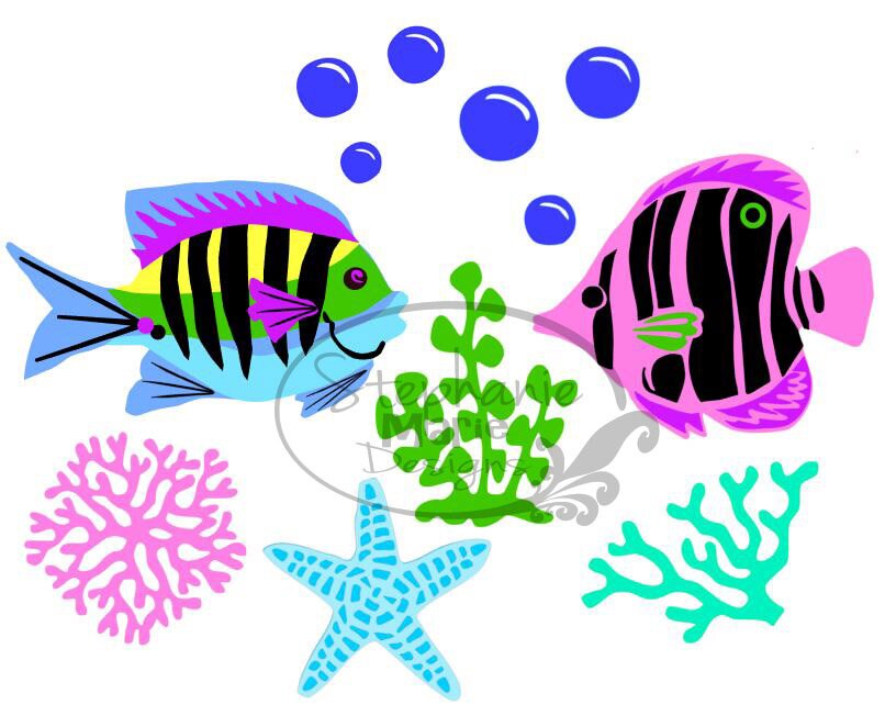 Tropical Fish Sealife-svg Cut File-use With Silhouette Studio | Etsy