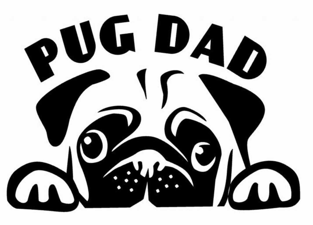 Pug Dad- Peeking Dog-svg Cut File-use With Silhouette Studio Design ...