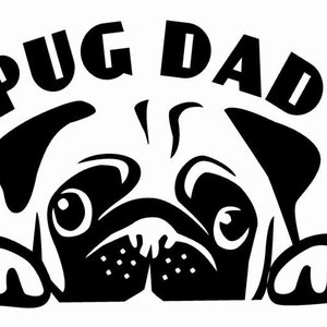 Pug Dad Peeking Dog-svg Cut File-use With Silhouette Studio - Etsy