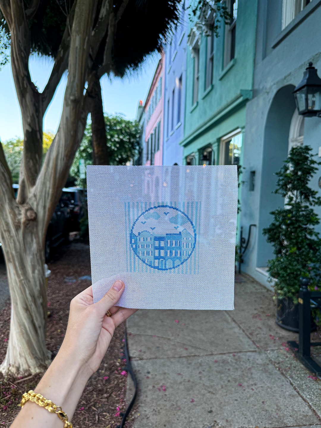 The Charleston (rainbow Row) Needlepoint Canvas - Etsy